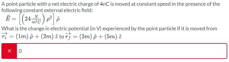 Solved A point particle with a net electric charge of 4nC is | Chegg.com