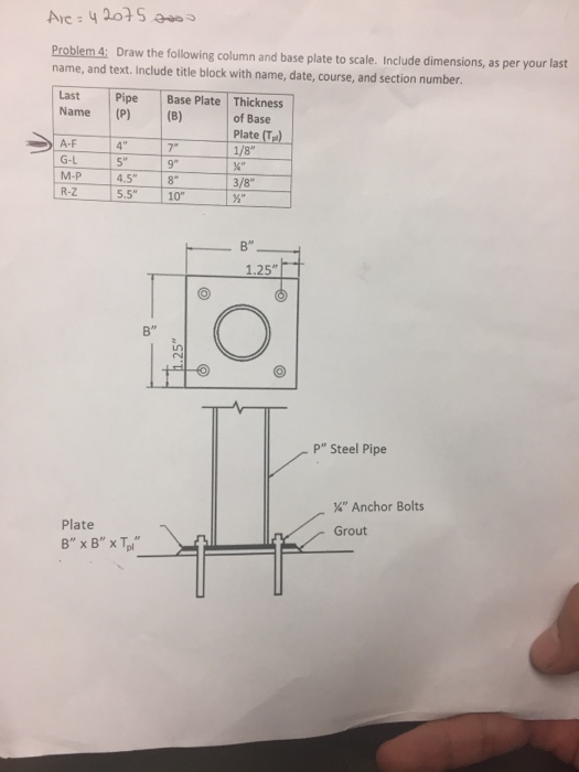 Solved Problem 4 Draw the following column and base plate to | Chegg.com