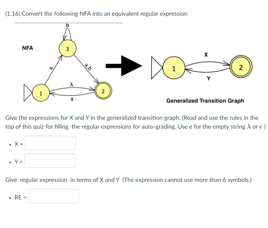 Solved (1.16) Convert the following NFA into an equivalent | Chegg.com