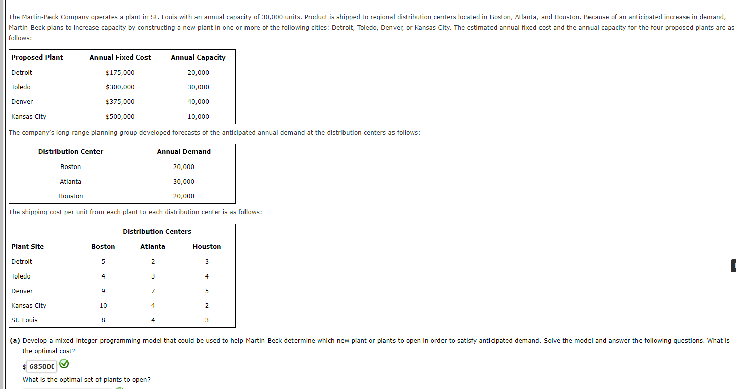 Solved follows: The company's long-range planning group | Chegg.com