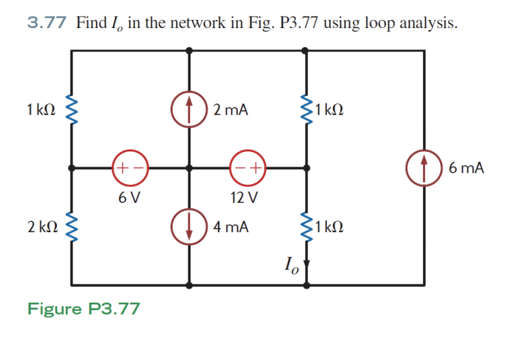 Solved 3.77 Find 1, in the network in Fig. P3.77 using loop | Chegg.com