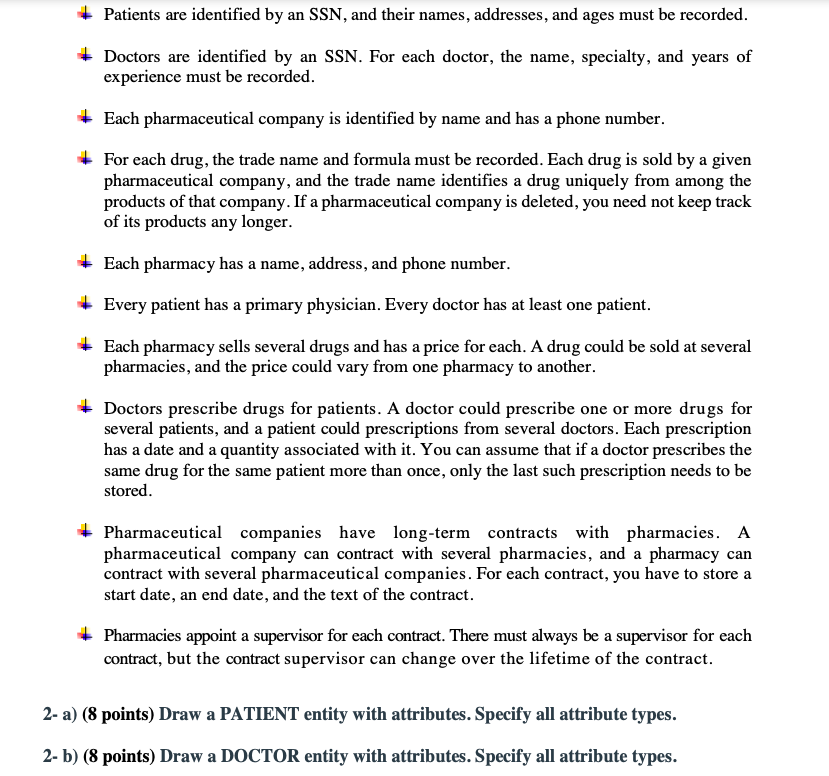 Solved Patients are identified by an SSN, and their names, | Chegg.com Solved Patients are identified by an SSN, and their names, | Chegg.com