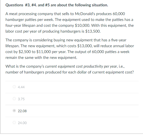 Solved Questions \#3, \#4. and \#5 are about the following | Chegg.com