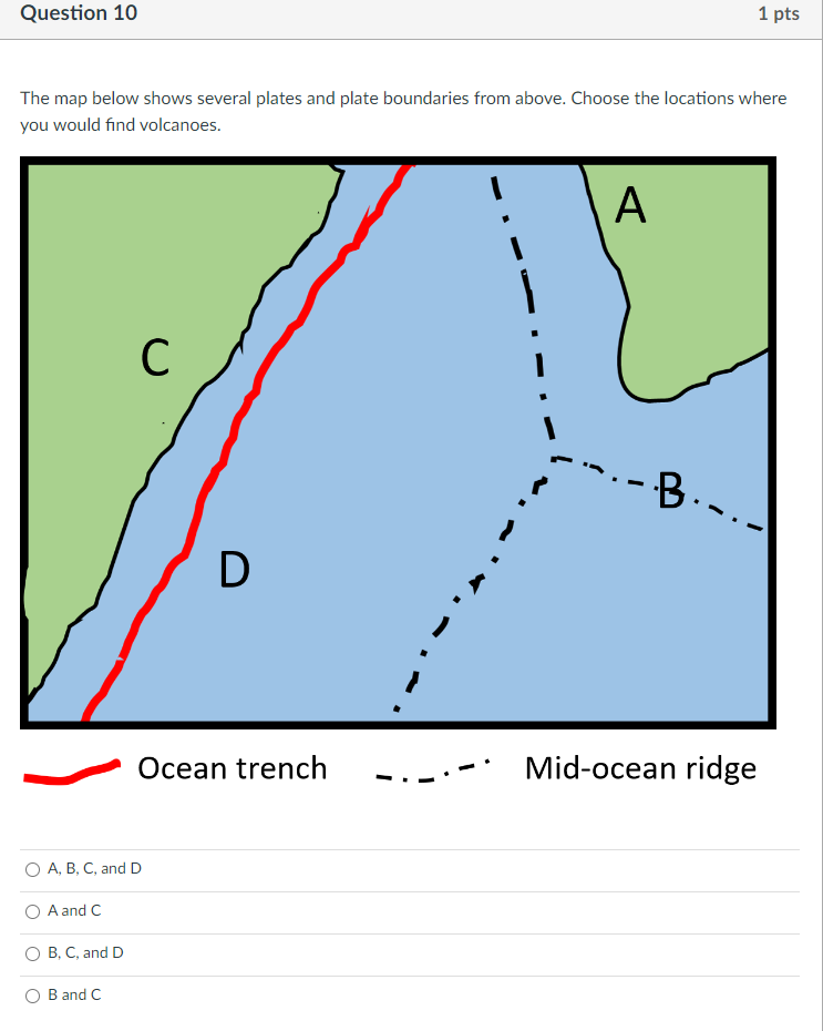 Solved There are several plate boundaries marked on the map | Chegg.com