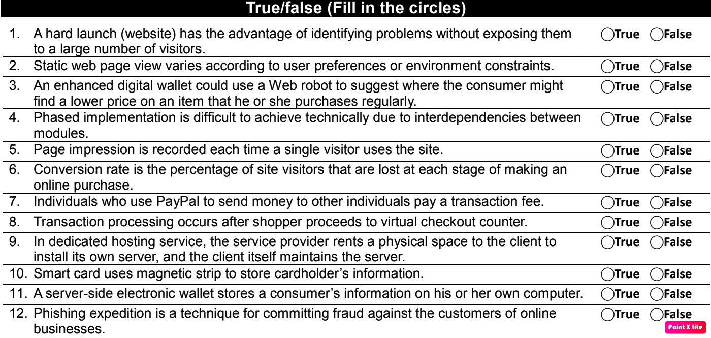 Solved True/false (Fill in the circles) | Chegg.com Solved True/false (Fill in the circles) | Chegg.com