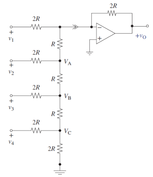 Solved Calculate the output voltage if v1= 0V, v2 = 5V, v3 = | Chegg.com