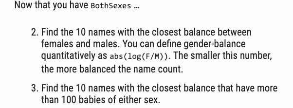 PROBLEM 12.1: The BabyNames data table in the | Chegg.com