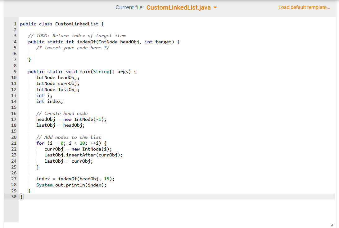 Solved 12 9 LAB Index Of List Item Given The IntNode Class Chegg