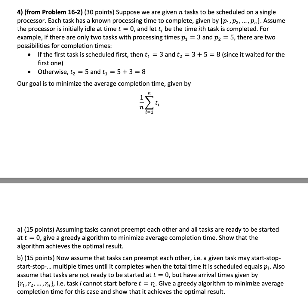 Solved 4) (from Problem 16-2) (30 points) Suppose we are | Chegg.com