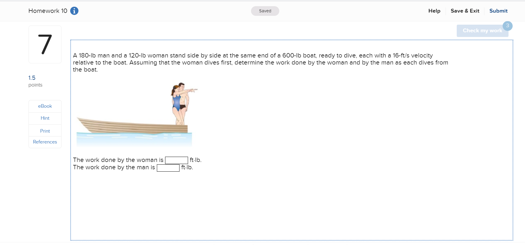 Solved Homework 10 6 Saved Help Save & Exit Submit Check my | Chegg.com