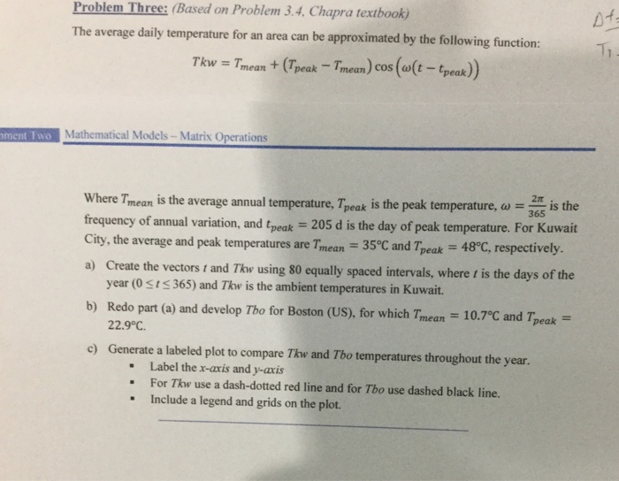 Solved Problem Three: (Based on Problem 3.4, Chapra | Chegg.com