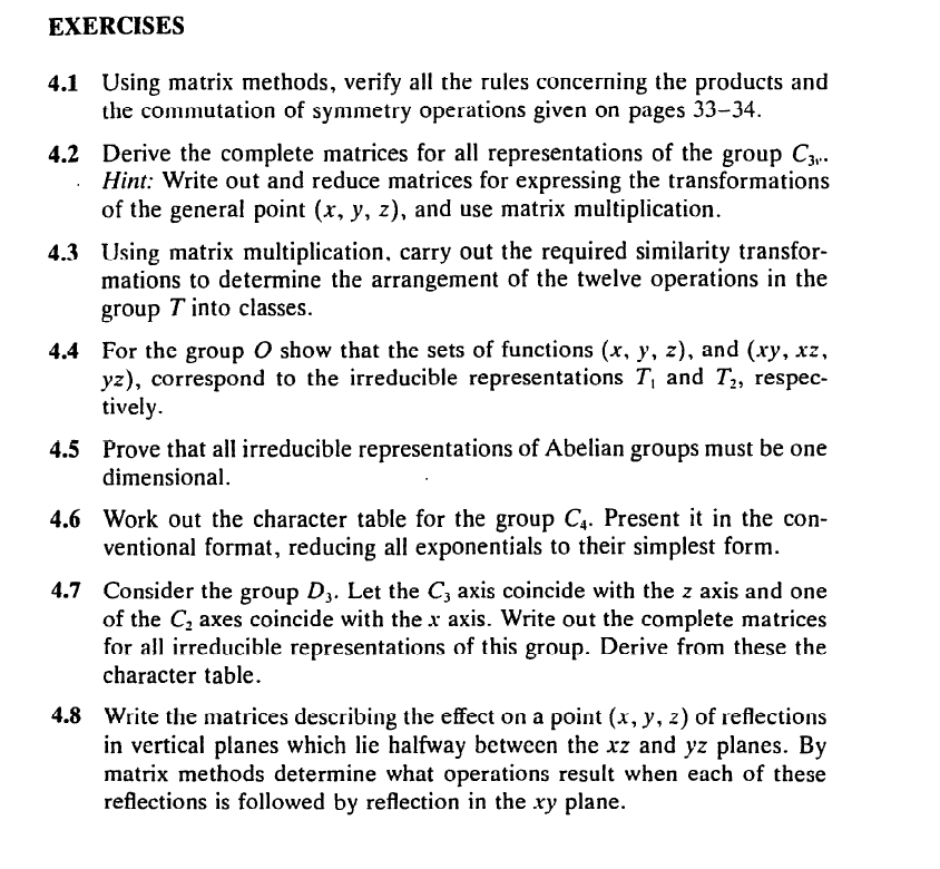 4.1 Using matrix methods, verify all the rules | Chegg.com