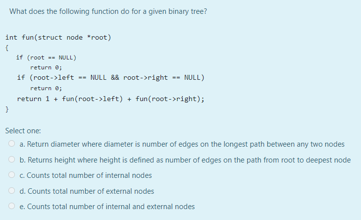 Solved What does the following function do for a given | Chegg.com