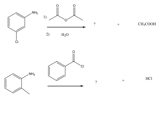 Solved NH2 1) ? + ا CH3COOH 2) H20 ( ، a NH2 HCl + ? | Chegg.com