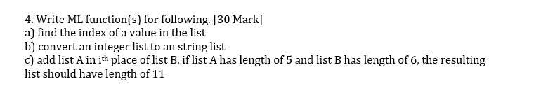 Solved Meta Language(ML): Please answer the following | Chegg.com
