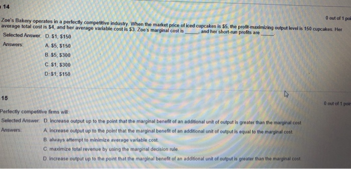 Solved n 2 0 out of 1 point (Table: Total Cost and Output) | Chegg.com