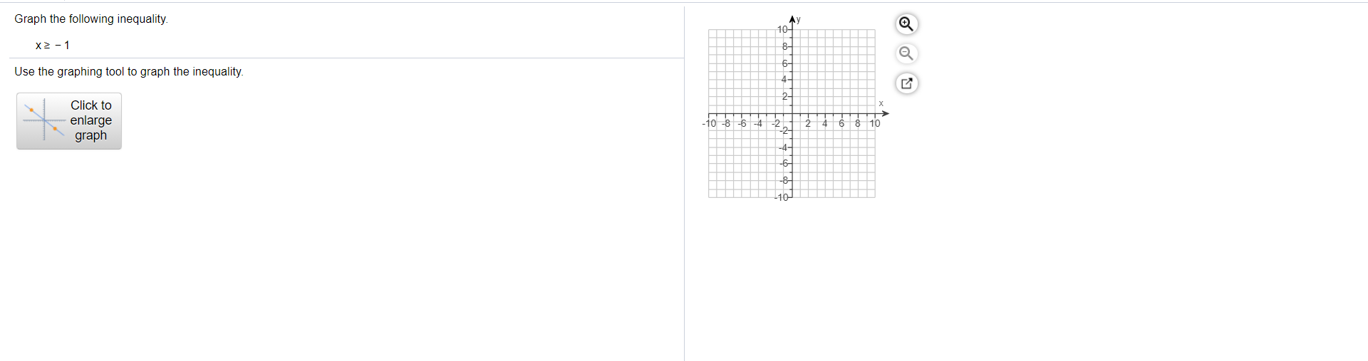 Solved Graph the following inequality. AY 10- 8- X> -1 Use | Chegg.com