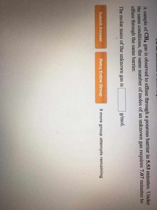 Solved A sample of CH_4 gas is observed to effuse through a | Chegg.com