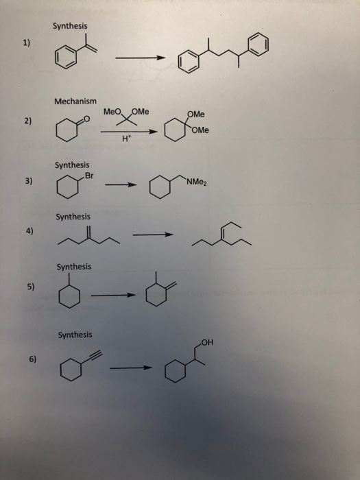 Solved Synthesis 1) Mechanism MeO, OMe 2) OMe Synthesis 3) | Chegg.com