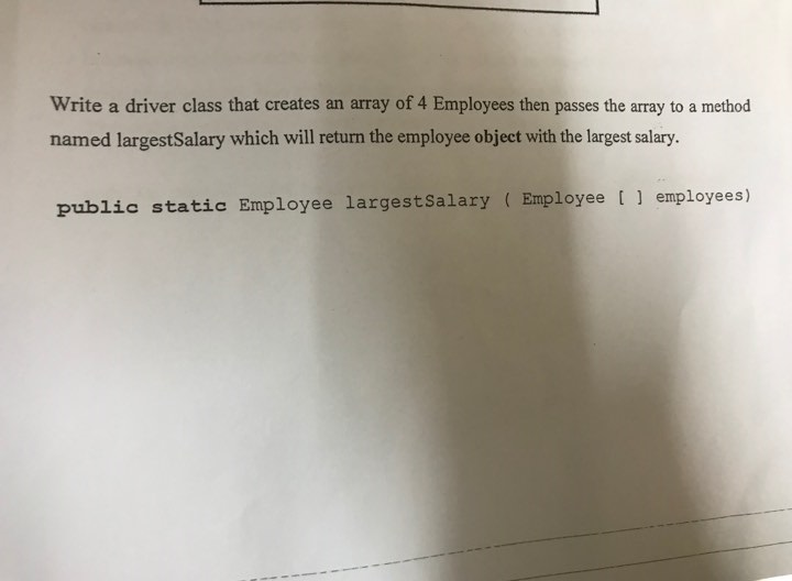 Solved p231) rcises Create an Employee class according to | Chegg.com