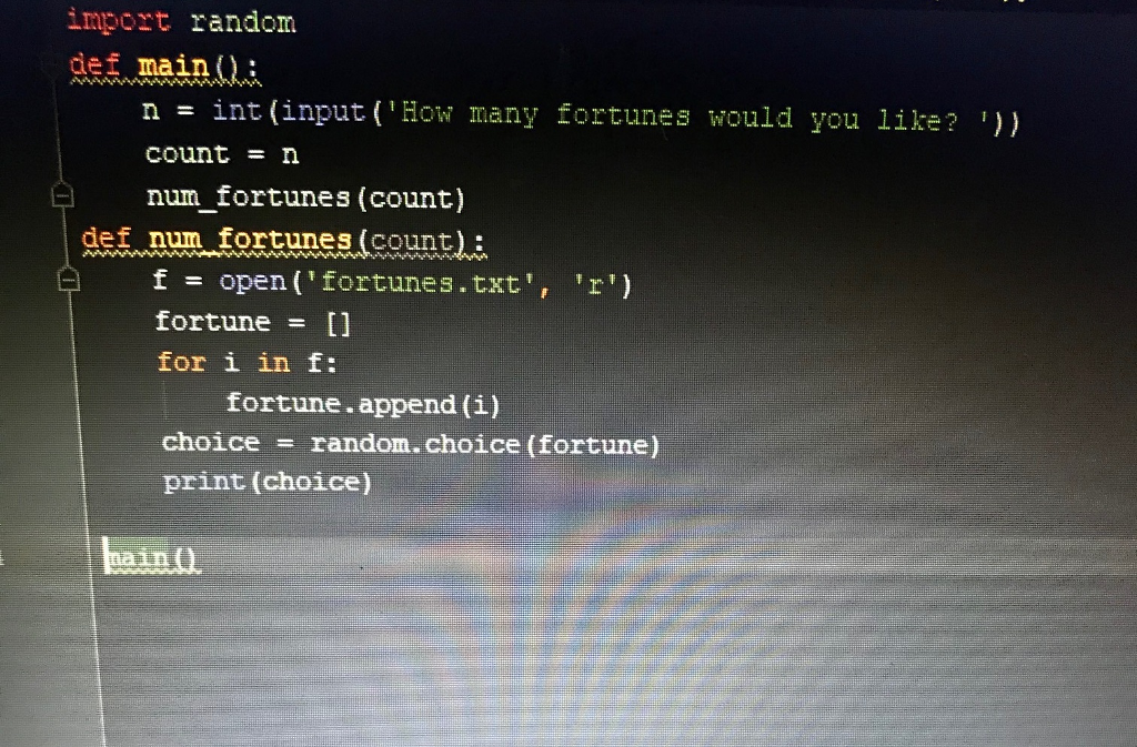 Solved So far I'm only able to print one random fortune, but | Chegg.com