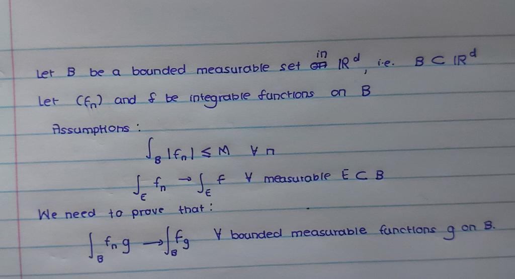 Solved Let B Be A Bounded Measurable Set Rd I E B⊂rd Let