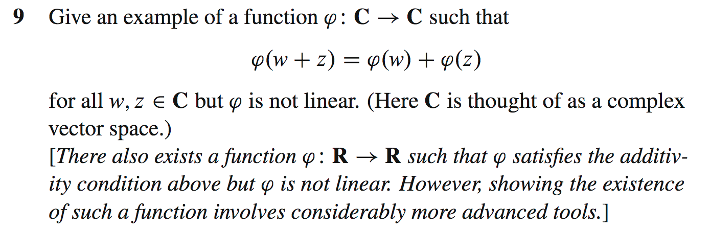 Solved 9 Give an example of a function φ:C→C such that | Chegg.com