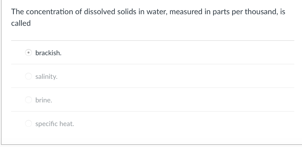 Solved The concentration of dissolved solids in water, | Chegg.com