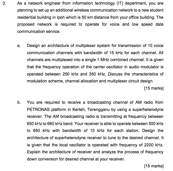 Solved 3. As a network engineer from information technology | Chegg.com