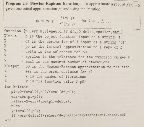 Using MATLAB, modify program 2.5 to use the cube-root | Chegg.com