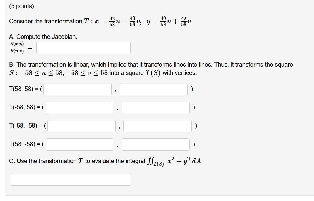 Solved Consider the transformation | Chegg.com