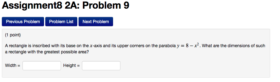 Solved Assignments 2a Problem 9 Previous Problem Problem