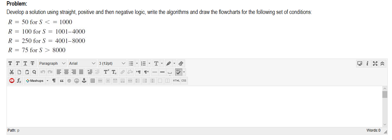 Problem: Develop a solution using straight, positive | Chegg.com