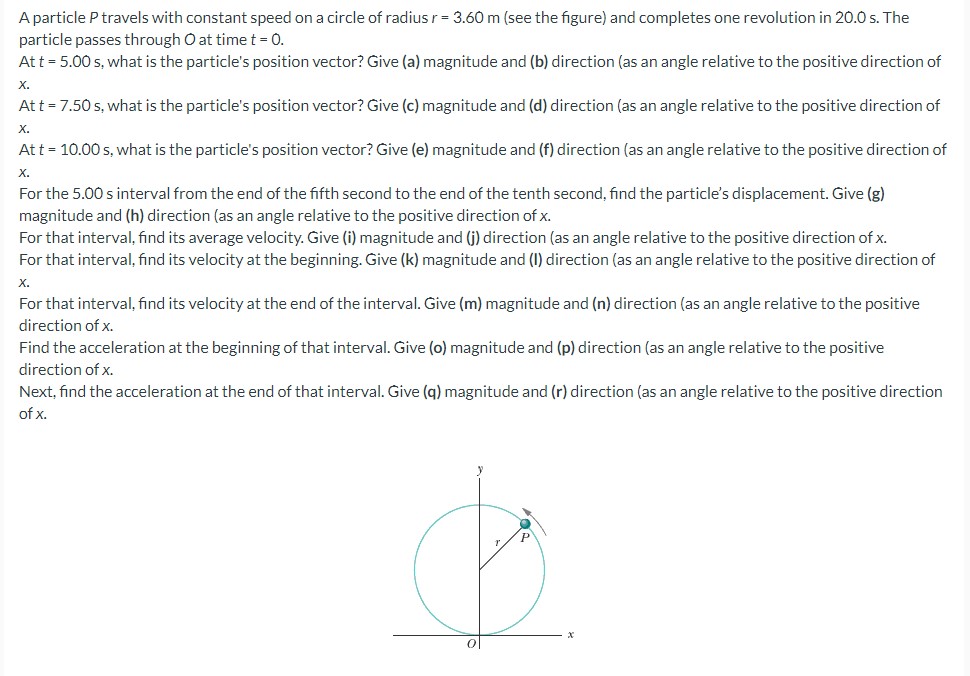 Solved A particle P travels with constant speed on a circle | Chegg.com