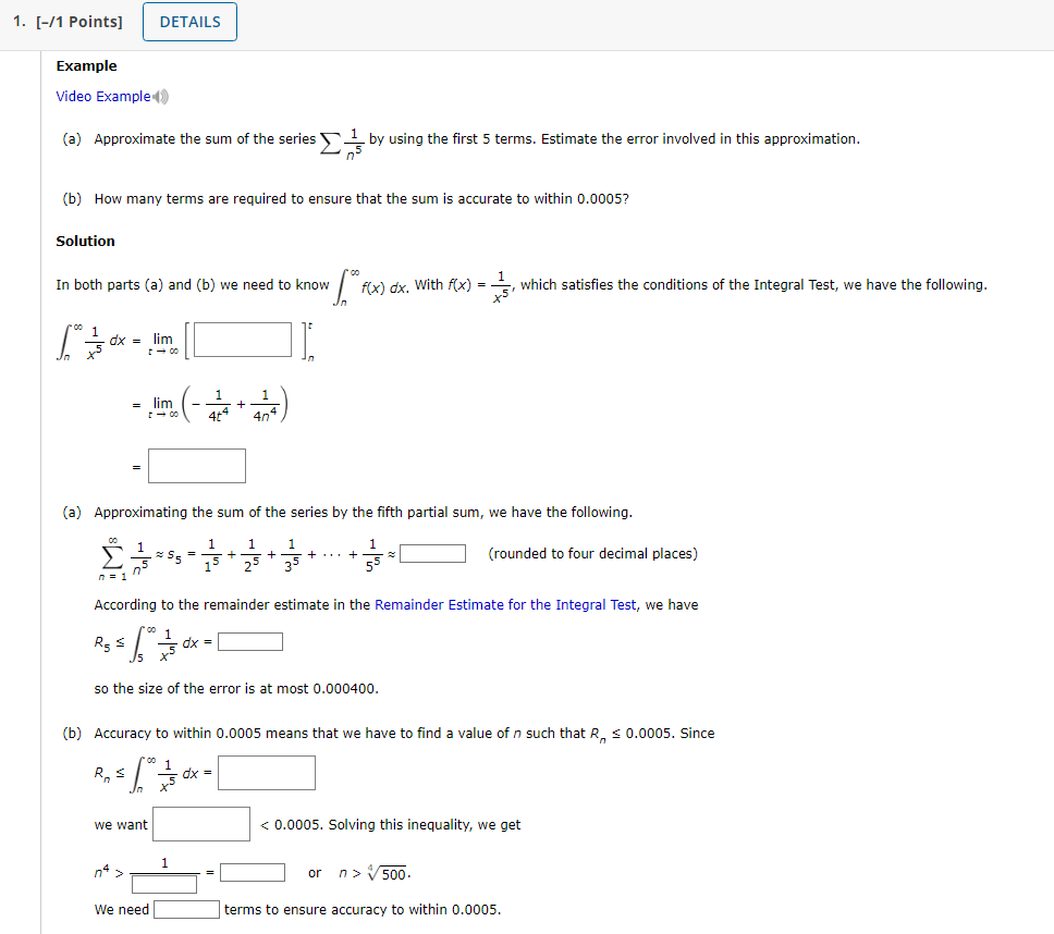 Solved (a) Approximate the sum of the series ∑n51 by using | Chegg.com