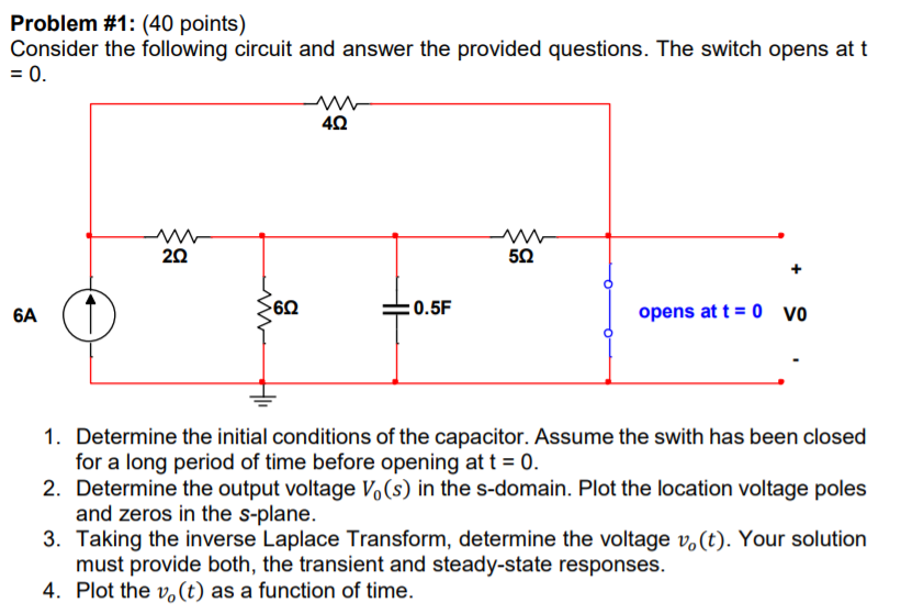Solved Problem #1: (40 points) Consider the following | Chegg.com