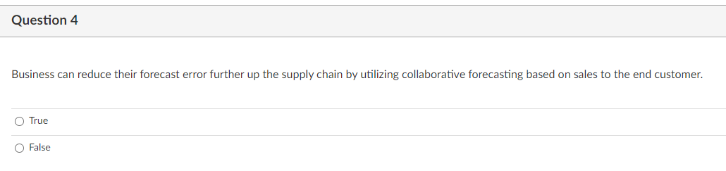Solved Question 4 Business can reduce their forecast error | Chegg.com