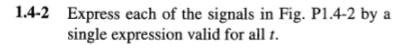 Solved 1.4-2 Express each of the signals in Fig. P1.4-2 by a | Chegg.com