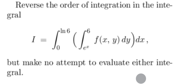 Solved Reverse the order of integration in the integral | Chegg.com
