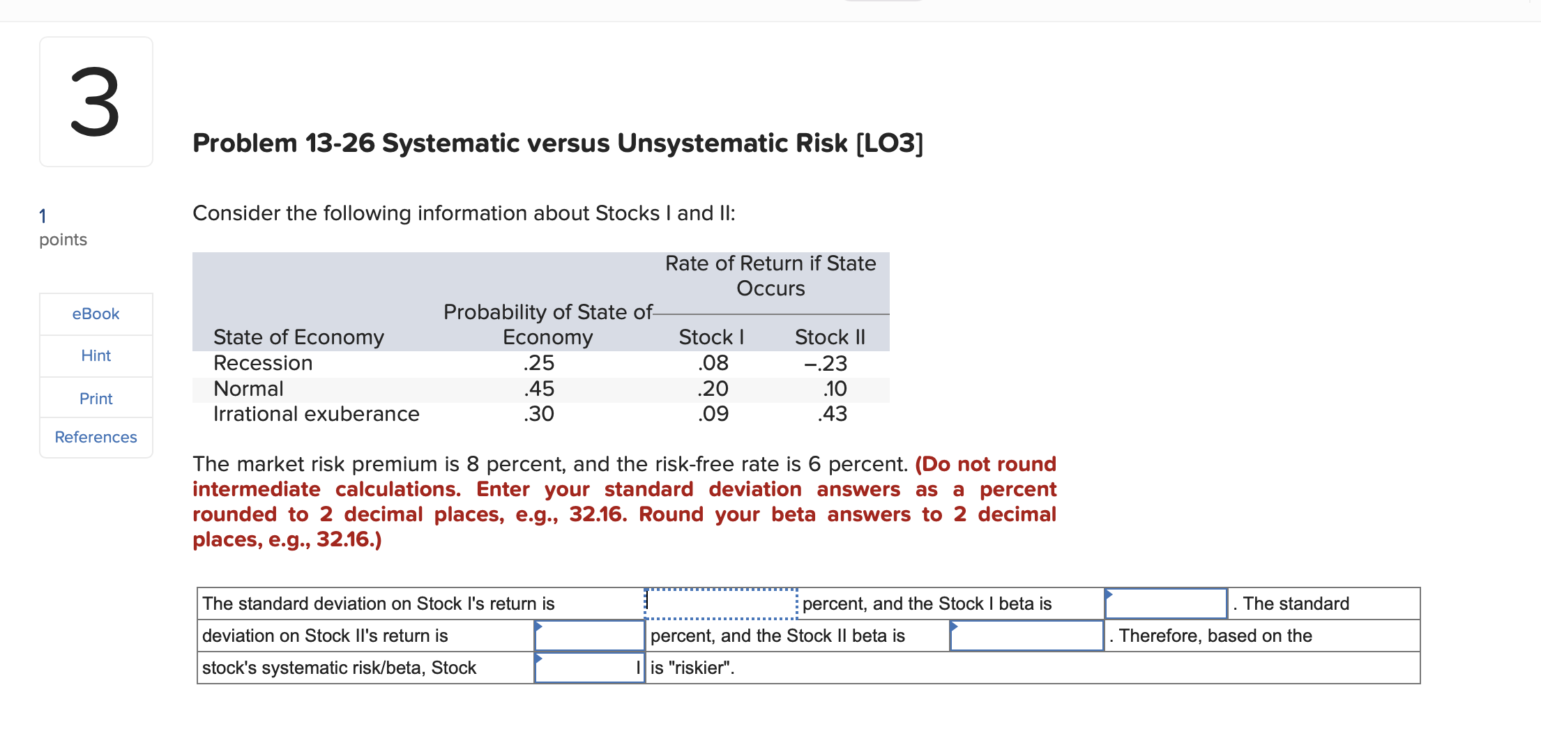 Solved Problem 13-26 Systematic versus Unsystematic Risk | Chegg.com
