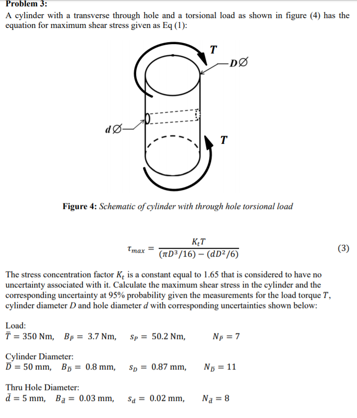A cylinder with a transverse through hole and a | Chegg.com
