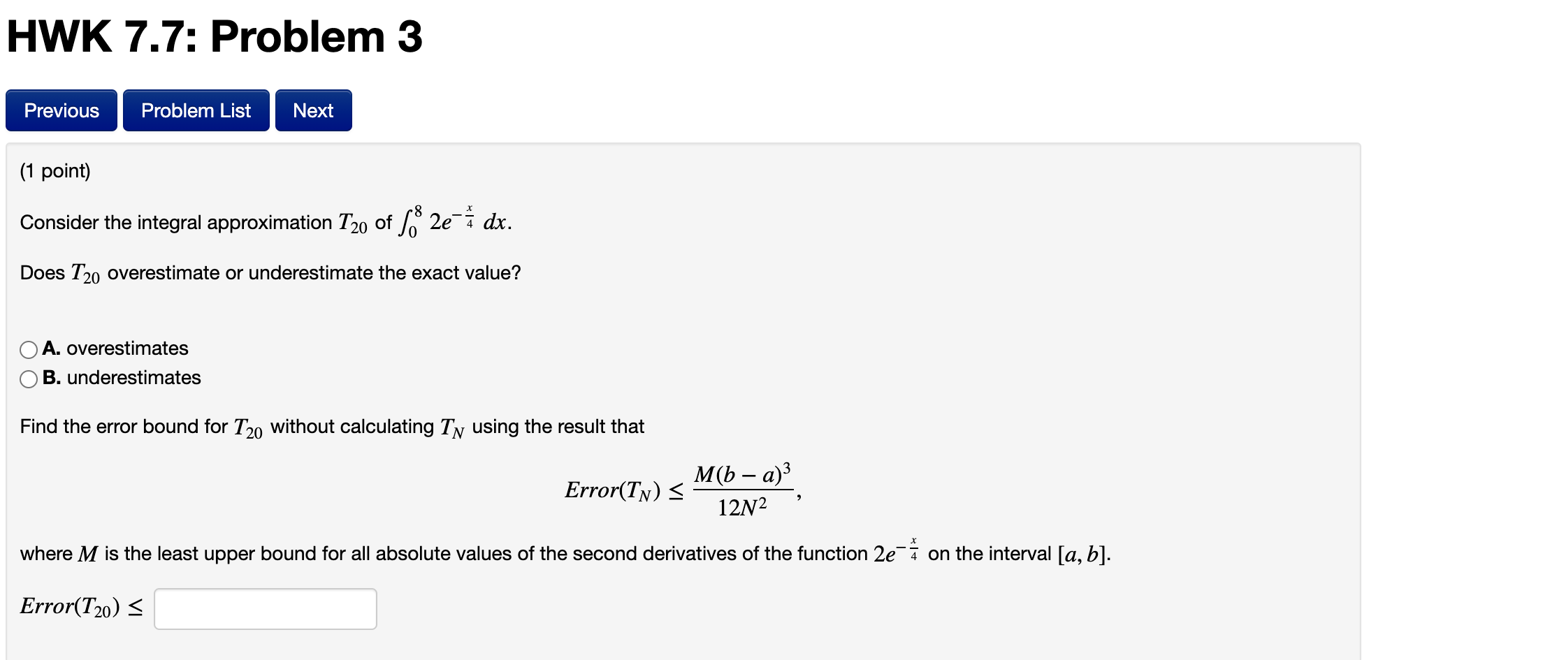 Solved HWK 7.7: Problem 3 Previous Problem List Next (1 | Chegg.com