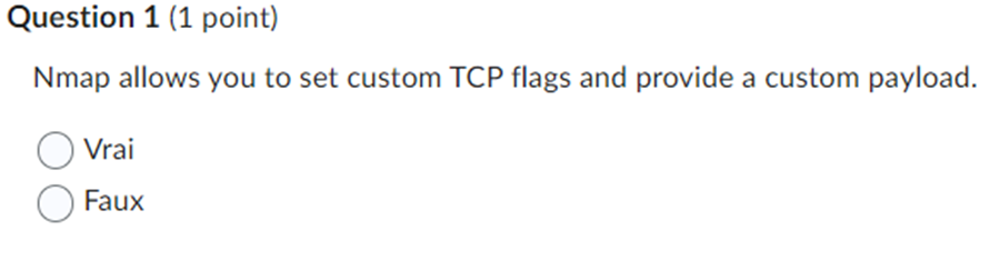 Solved Nmap allows you to set custom TCP flags and provide a | Chegg.com