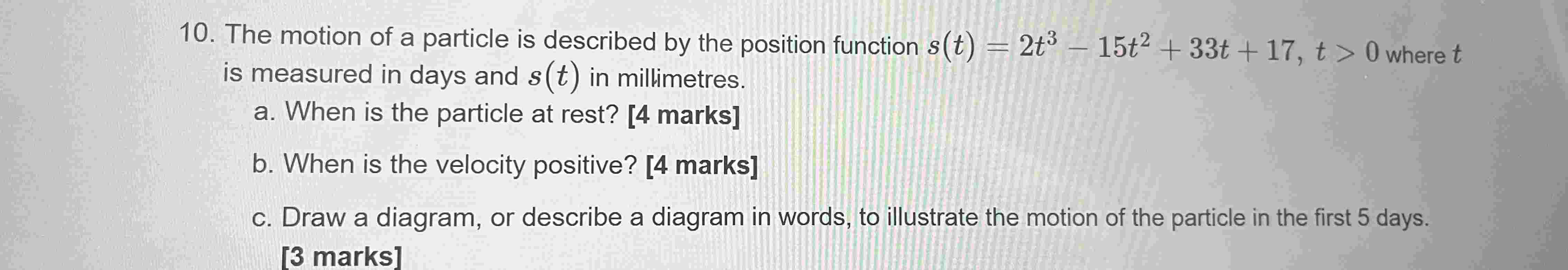 Solved The motion of ﻿a particle is ﻿described by ﻿the | Chegg.com
