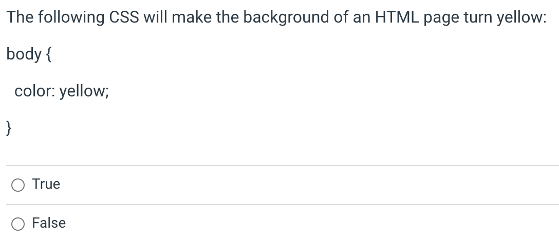 Solved The following CSS will make the background of an HTML | Chegg.com