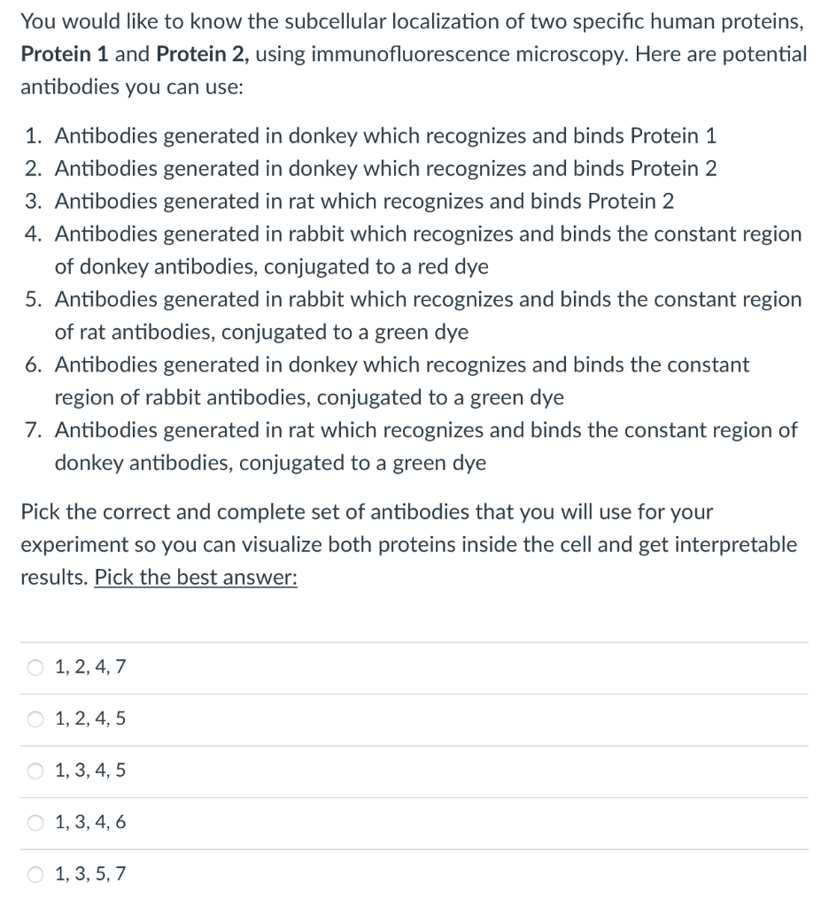 Solved You would like to know the subcellular localization | Chegg.com