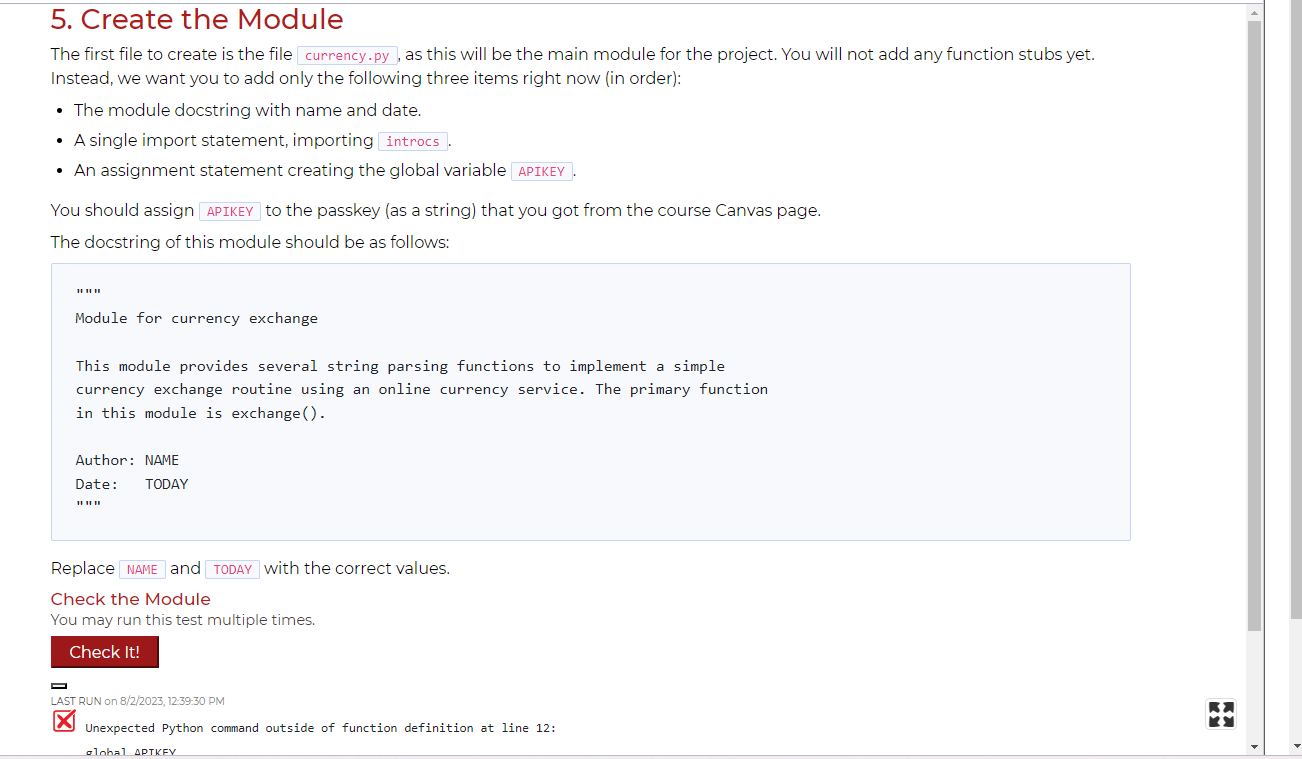 Solved 5. Create the Module The first file to create is the | Chegg.com