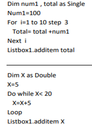 Solved Dim num1 , total as Single Num1=100 For i=1 to 10 | Chegg.com