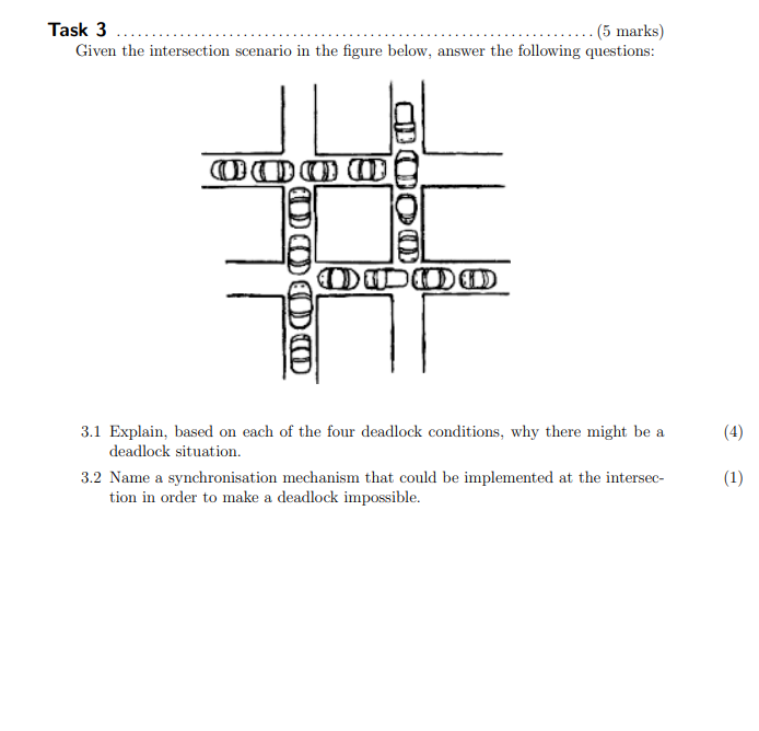 Solved Task 3 (5 marks) Given the intersection scenario in | Chegg.com