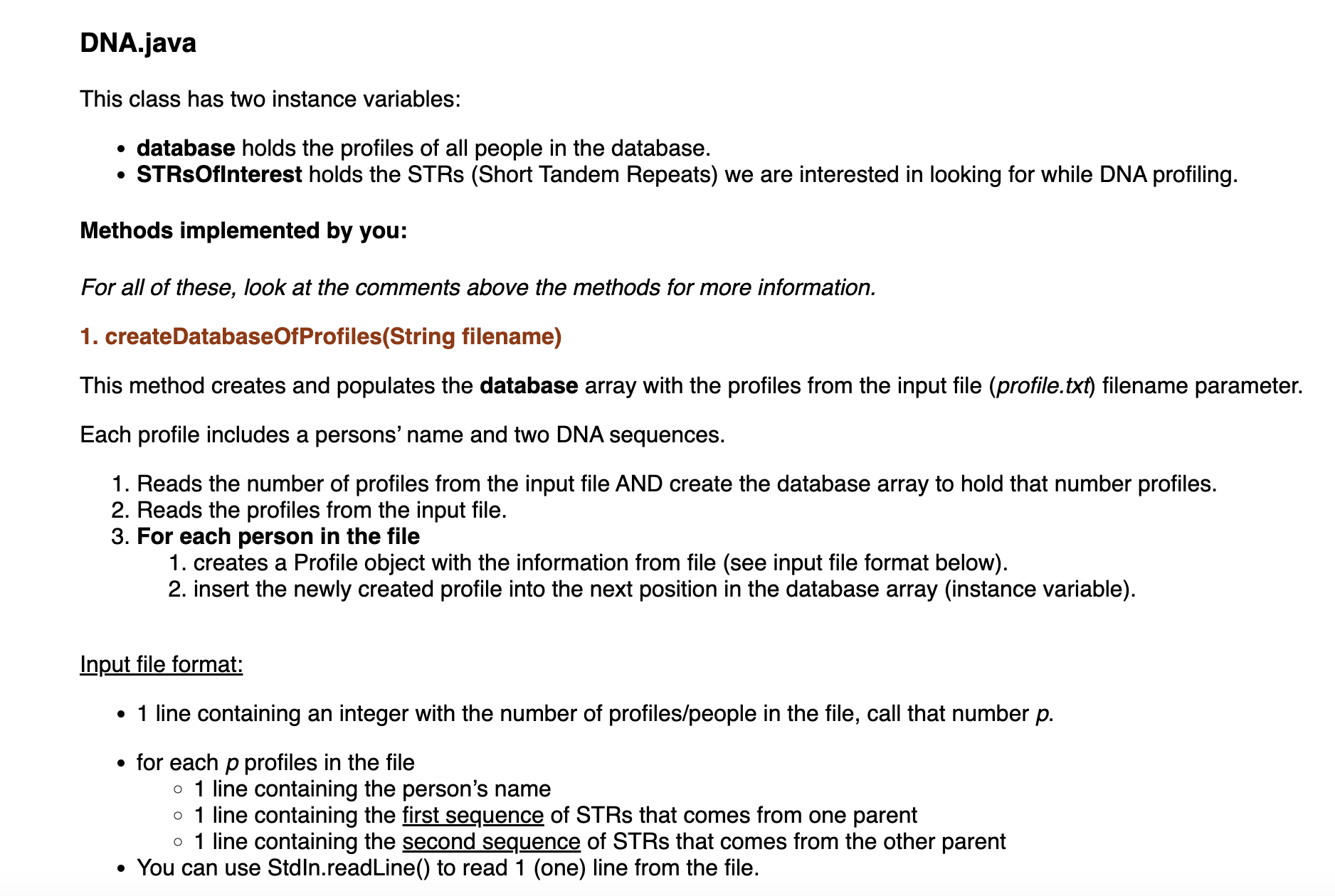 Solved This class has two instance variables: - database | Chegg.com